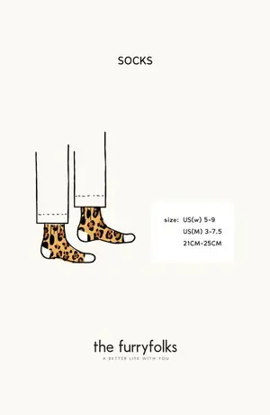 THE FURRYFOLKS Leopard Pet Sweater & Crew Socks Set