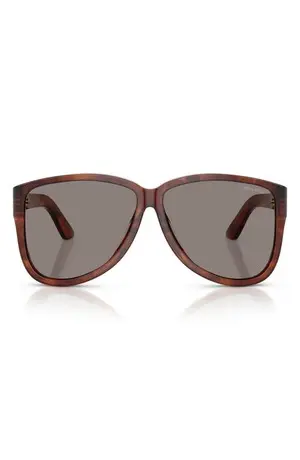 Miu Miu 61mm Aviator Sunglasses - Striped Tobacco/dark Grey