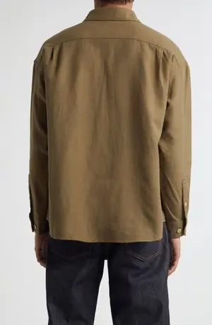 Visvim Lumber Wool & Linen Button-up Shirt - Olive