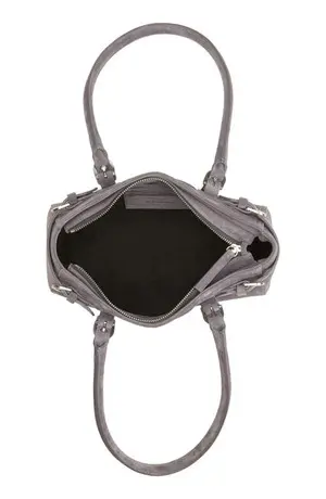 REFORMATION Dominique Leather Shoulder Bag - Gunmetal Suede