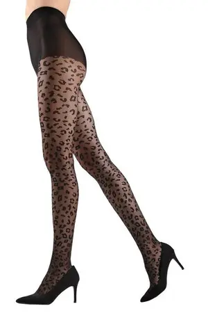 MEMOI Leopard Sheer Tights