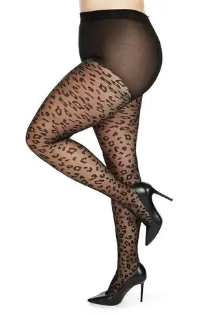 MEMOI Leopard Sheer Tights