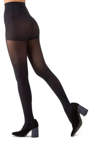 MEMOI Perfectly Opaque Control Top Tights - Navy