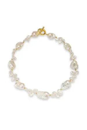 CLASSICHARMS Natasha Freshwater Pearl Beaded Necklace - Gold