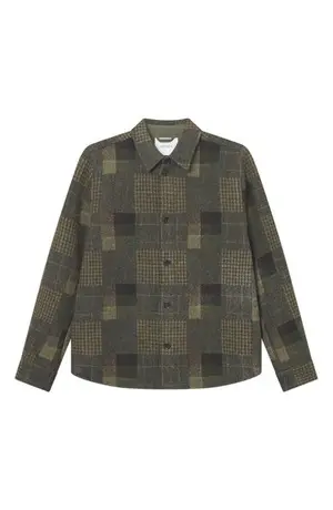 LES DEUX Kody Patchwork Wool Overshirt
