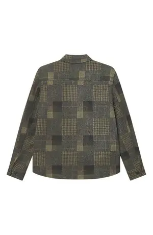 LES DEUX Kody Patchwork Wool Overshirt