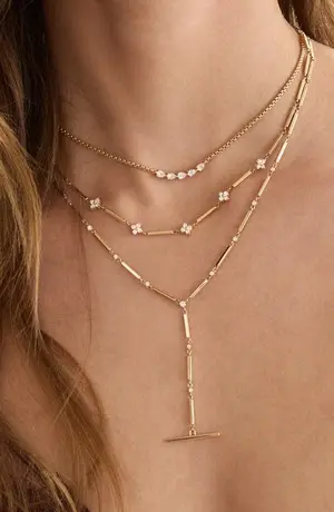 Zoe Chicco Diamond Pear Box Chain Necklace