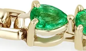 Zoe Chicco Emerald Pear Box Chain Bracelet
