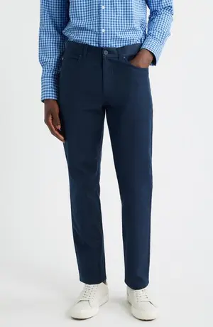 Mizzen+main Mayfield Slim Fit Five-pocket Twill Pants - Navy