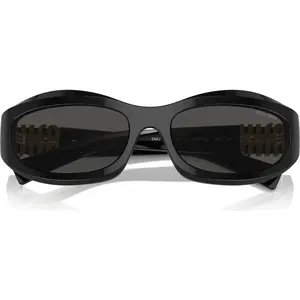 Miu Miu 61mm Oval Sunglasses - Black
