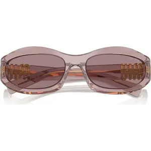 Miu Miu 61mm Oval Sunglasses - Brown