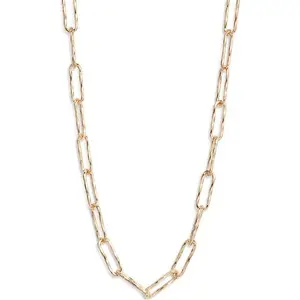 Nordstrom Hammered Paper Clip Chain Necklace - Gold