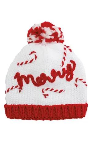 MUD PIE Merry Holiday Hat - White