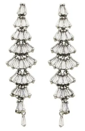 PANACEA Baguette Linear Drop Earrings