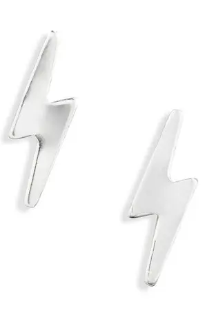 NASHELLE Lightning Bolt Stud Earrings - Sterling Silver