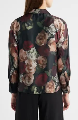 Halogen Floral Print Button-up Shirt