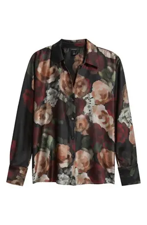 Halogen Floral Print Button-up Shirt