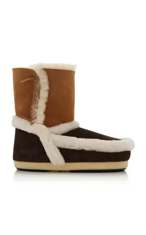 Moon Boot Evx Patchwork Sheepskin Boots - Tan
