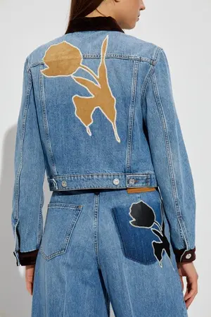 Marni Denim Jacket With Velvet Inserts