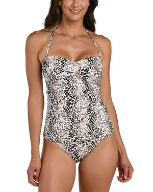 La Blanca Wild Whispers Twist Front Tankini - Taupe