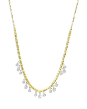 Meira T Diamond Dangle Snake Chain Collar Necklace - Gold