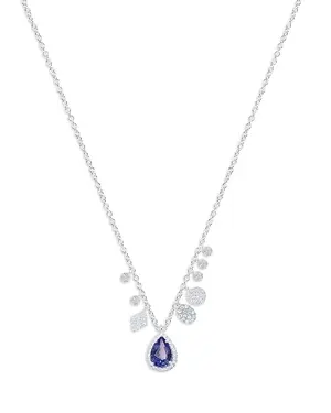 Meira T 14k Blue Sapphire & Diamond Dangle Pendant Necklace - White
