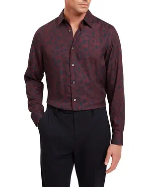 Ted Baker London Askelle Long Sleeved Regular Fit Button Down Shirt - Maroon