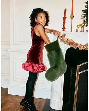 Bloomingdale'S Faux Fur Stocking Green
