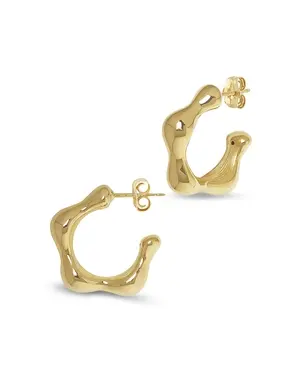 Bloomingdale'S 14k Yellow Sculptural Hoop Earrings - Gold