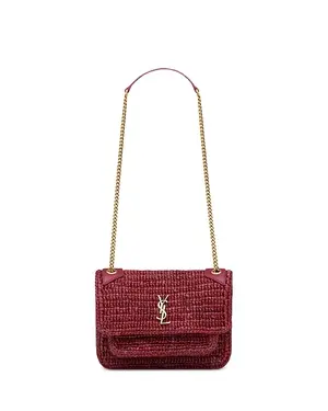 Saint Laurent Niki Mini In Raffia