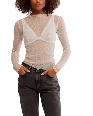 Free People Minding My Business Mesh Top - Tea