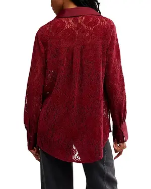 Free People Faith Button-down Shirt - Cabernet