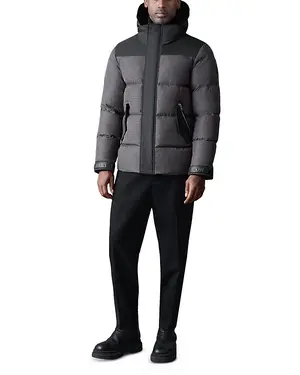 Mackage Quilted Down Jacket With Removable Shearling Bib