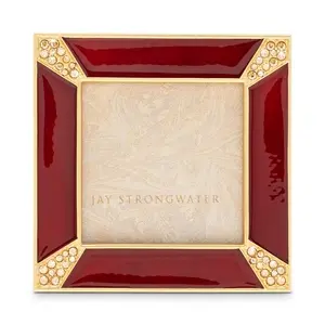 JAY STRONGWATER Leland Pave Corner 2 Square Frame - Ruby