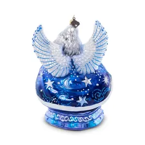 JAY STRONGWATER Night Angel Glass Ornament