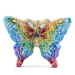 JAY STRONGWATER Rainbow Butterfly Glass Ornament - Jewel
