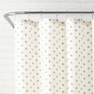 PERI HOME Block Print Gauze Shower Curtain - Multi