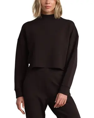 RHONE Dreamglow Cropped Mock Neck Top - Dark Espresso