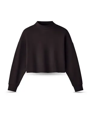 RHONE Dreamglow Cropped Mock Neck Top - Dark Espresso