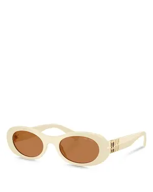 Miu Miu Oval Sunglasses, 50mm - Brown