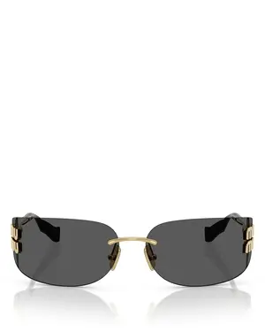 Miu Miu Rectangular Sunglasses, 75mm