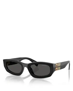Miu Miu Rectangular Sunglasses, 53mm - Black