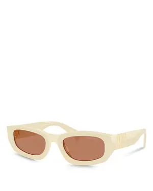 Miu Miu Rectangular Sunglasses, 53mm - Brown