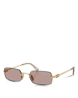 Miu Miu 52mm Rectangular Sunglasses - Gold