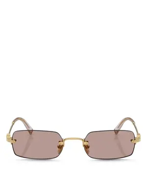 Miu Miu 52mm Rectangular Sunglasses - Gold