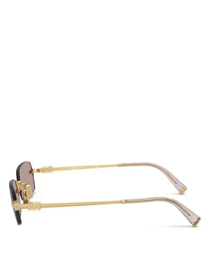 Miu Miu 52mm Rectangular Sunglasses - Gold