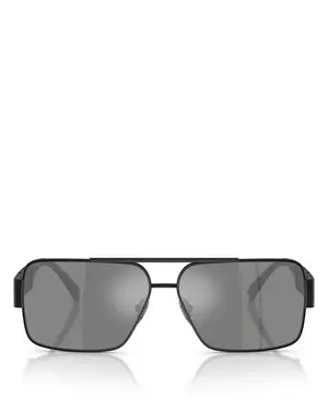 Versace Rectangular Sunglasses, 61mm - Matte Black