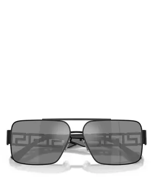 Versace Rectangular Sunglasses, 61mm - Matte Black
