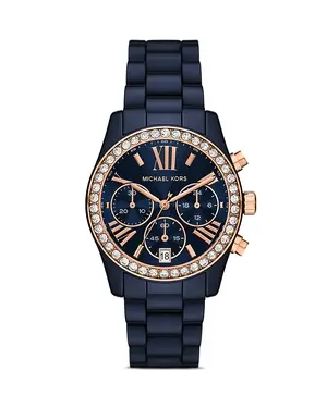 Michael Kors Chronograph Ceramic Watch, 38mm - Blue/blue