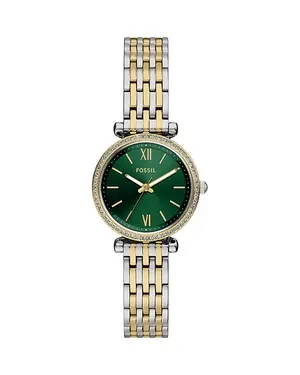Fossil Carlie Watch, 28mm - Green/two Tone